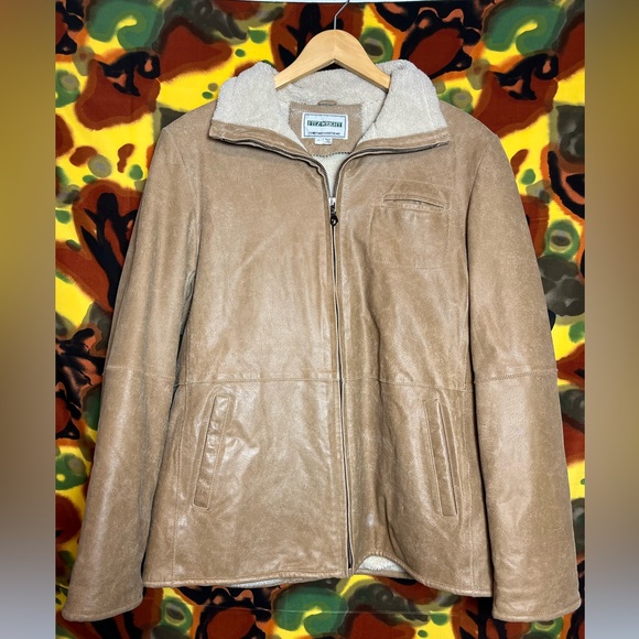 Fitz-Wright | Jackets & Coats | Fitz Wright Sherpa Lined Leather Jacket ...